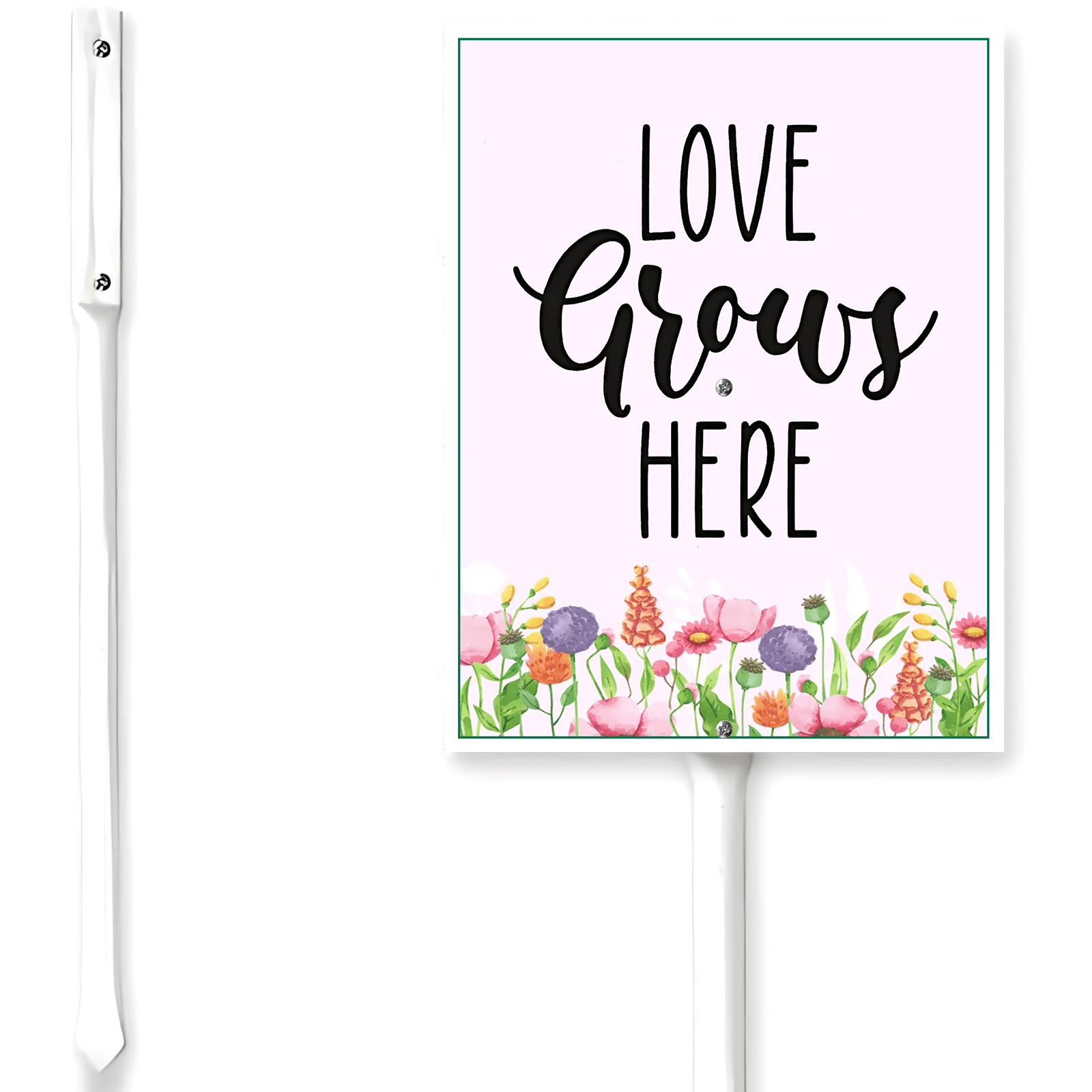 Kurmntregon Garden Sign With Stake Love Grows Here For Yard 6x4.6inch ...