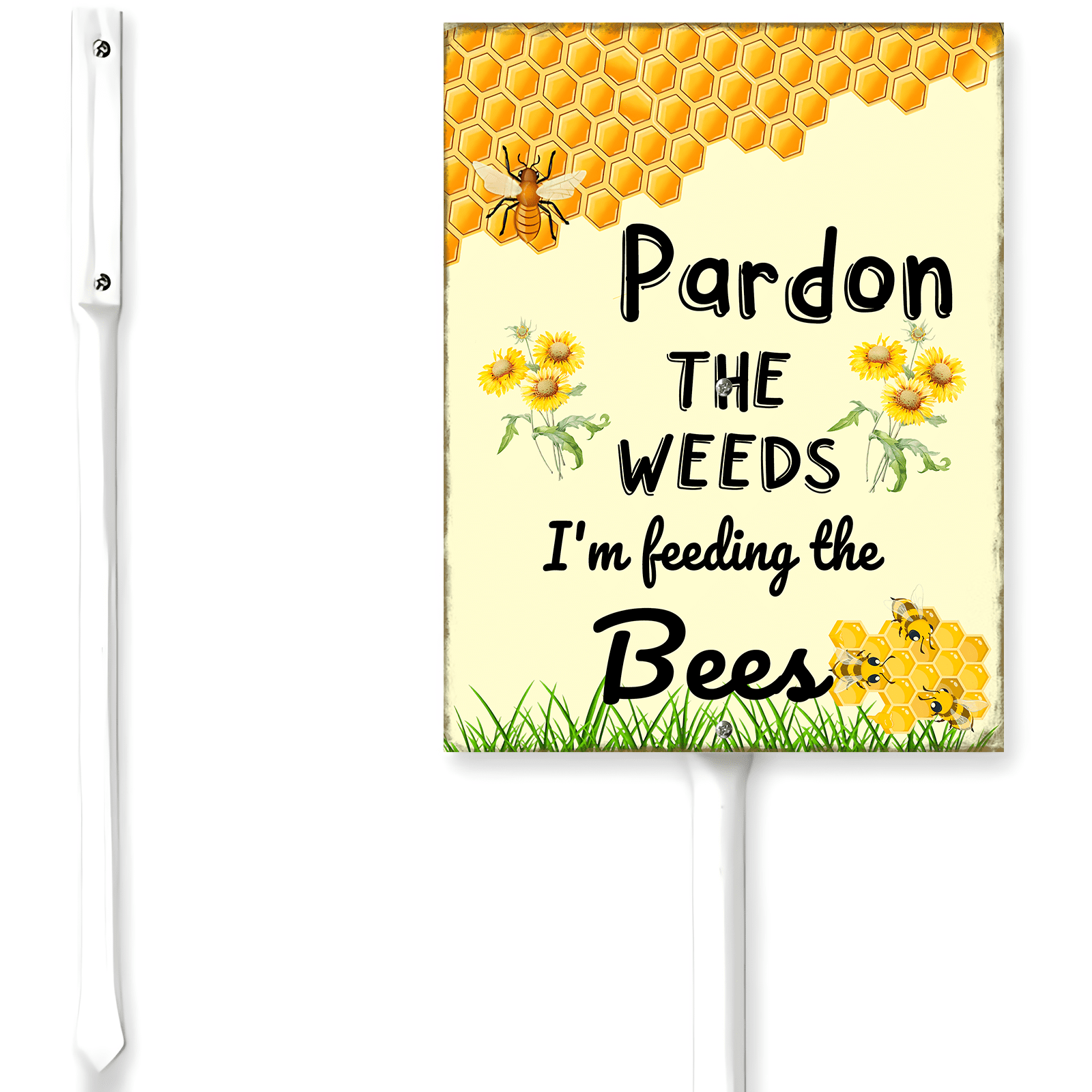 Kurmntregon Garden Sign With Stake Pardon The Weeds,We are Feeding The ...