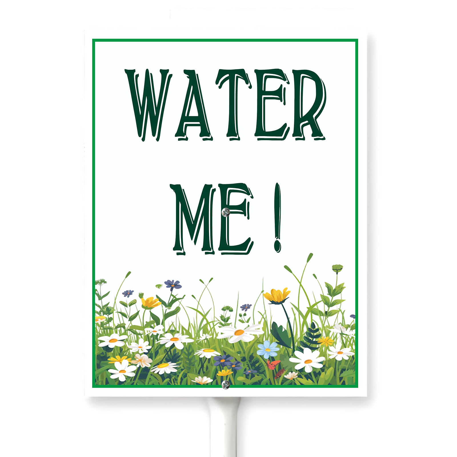 Kurmntregon Garden Sign With Stake Water Me Yard Sign 6x4.6inch Plant ...