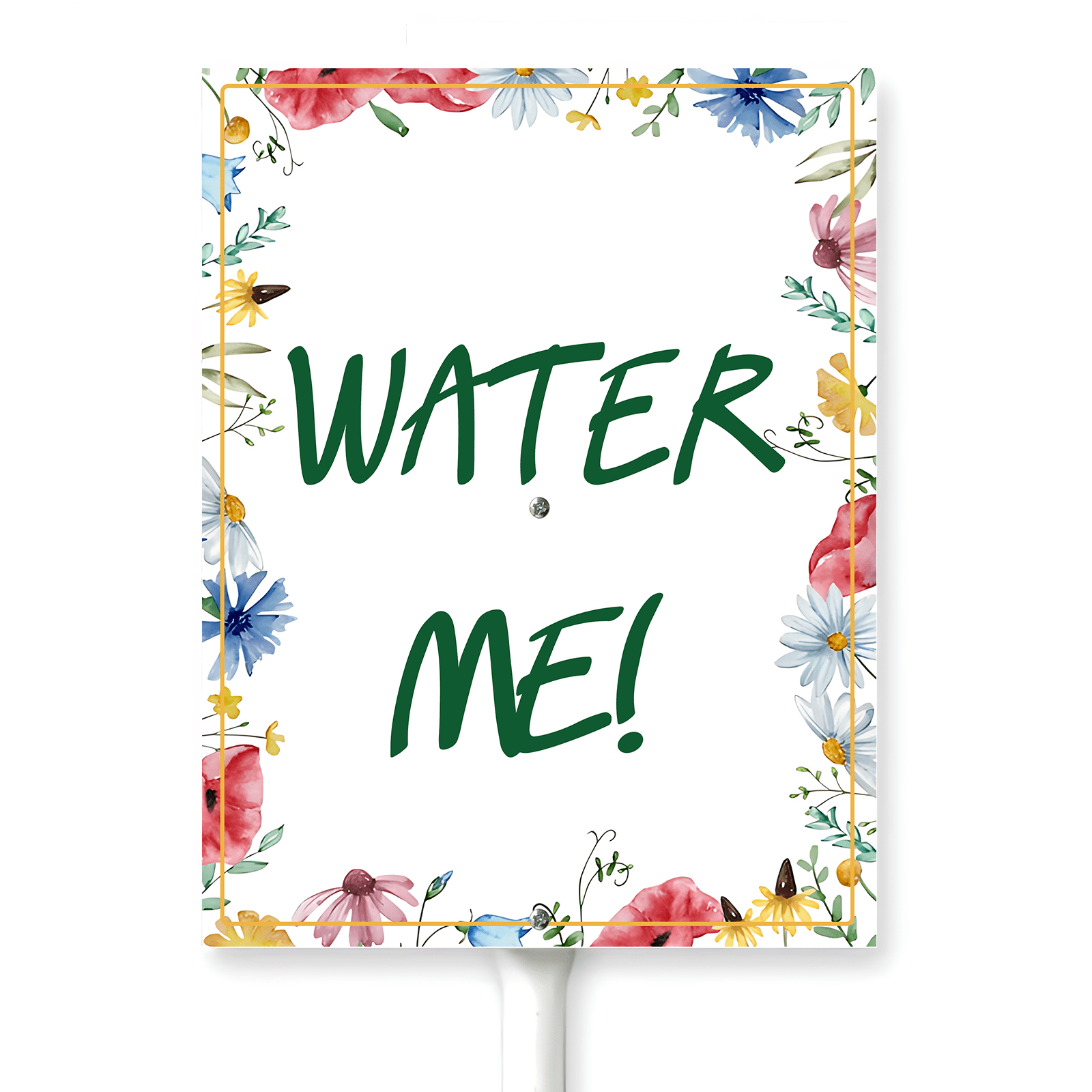 Kurmntregon Garden Sign With Stake Water Me Yard Sign 6x4.6inch Plant ...
