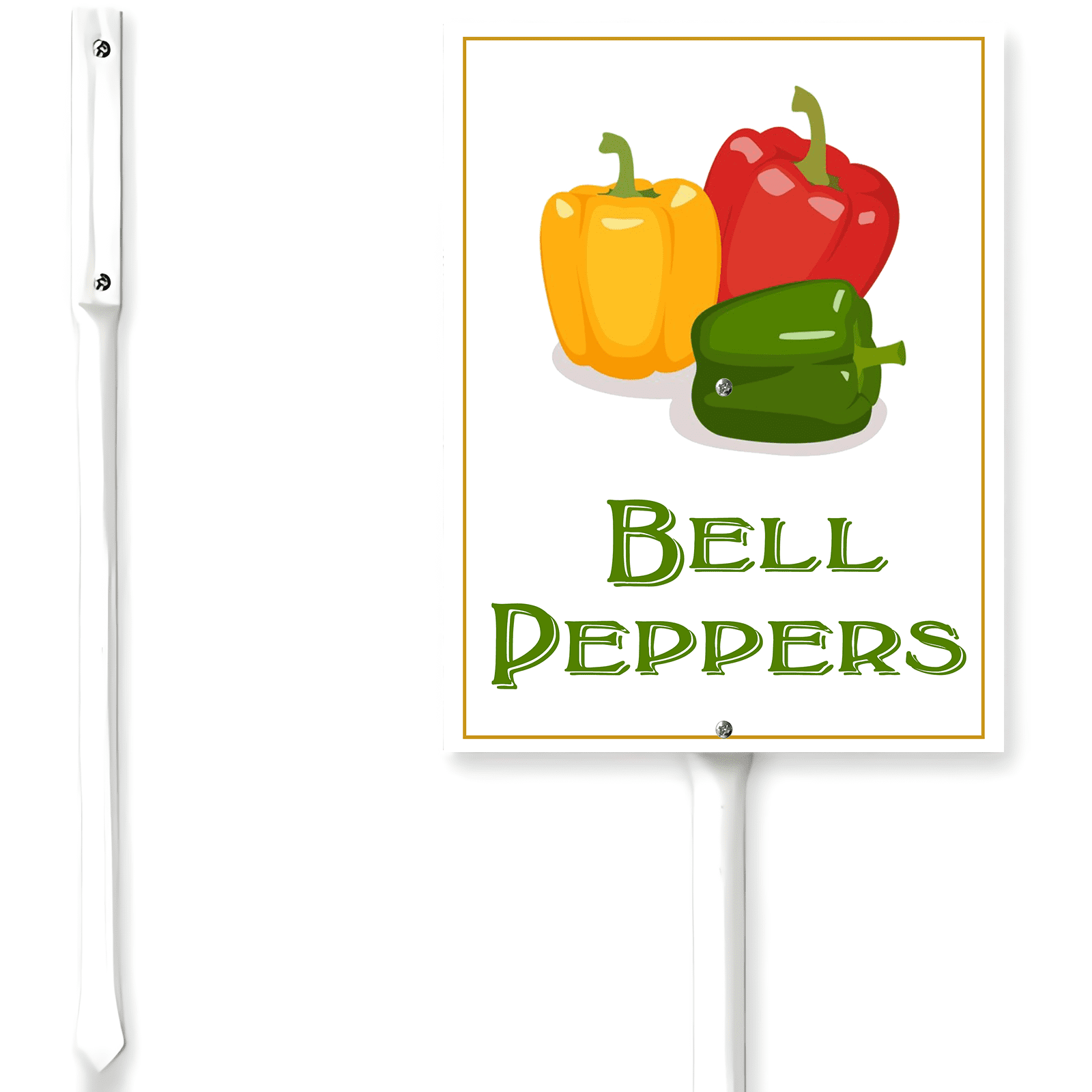Kurmntregon Garden Signs For Vegetables With Stake Bell Peppers Garden ...