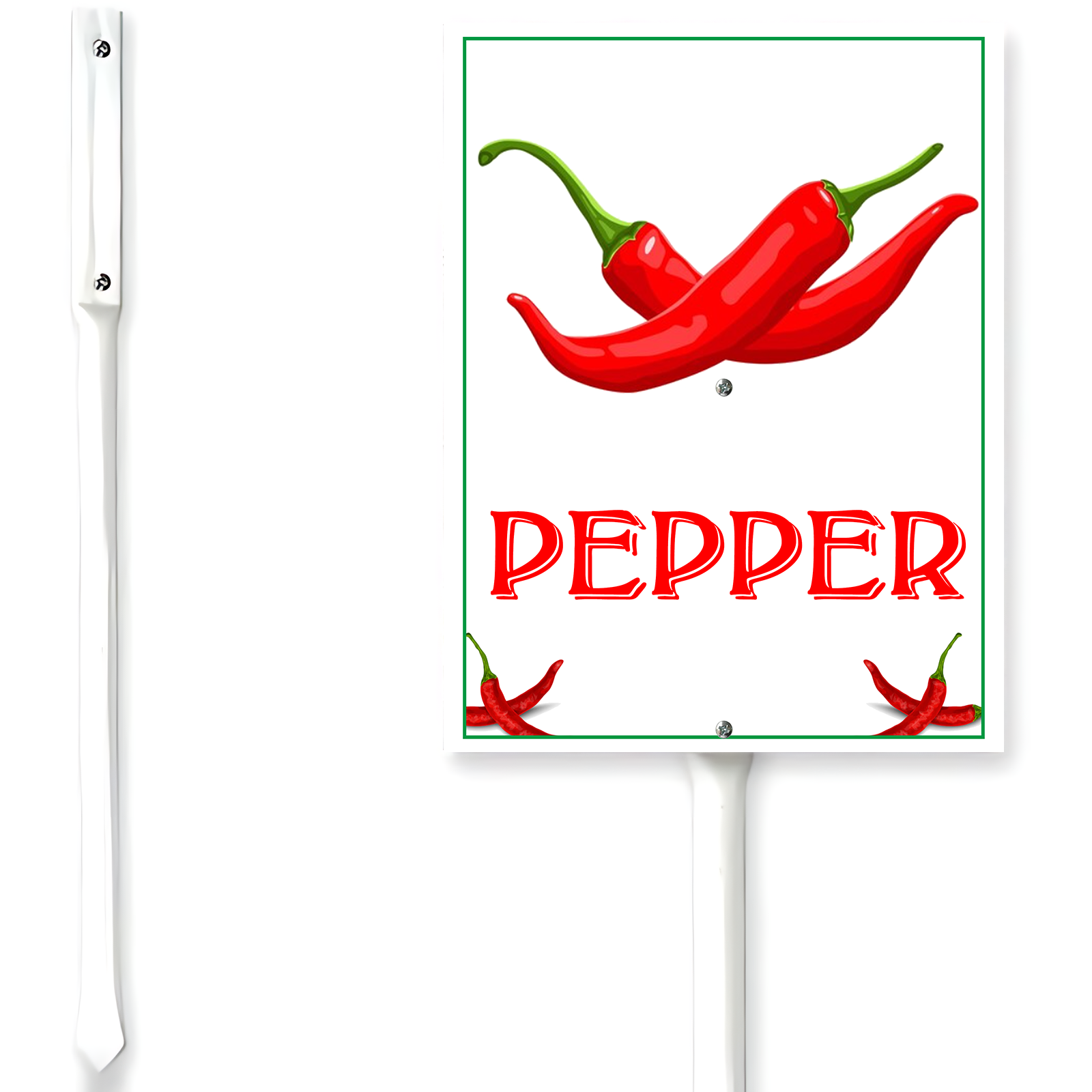 Kurmntregon Garden Signs For Vegetables With Stake Pepper Garden Sign ...