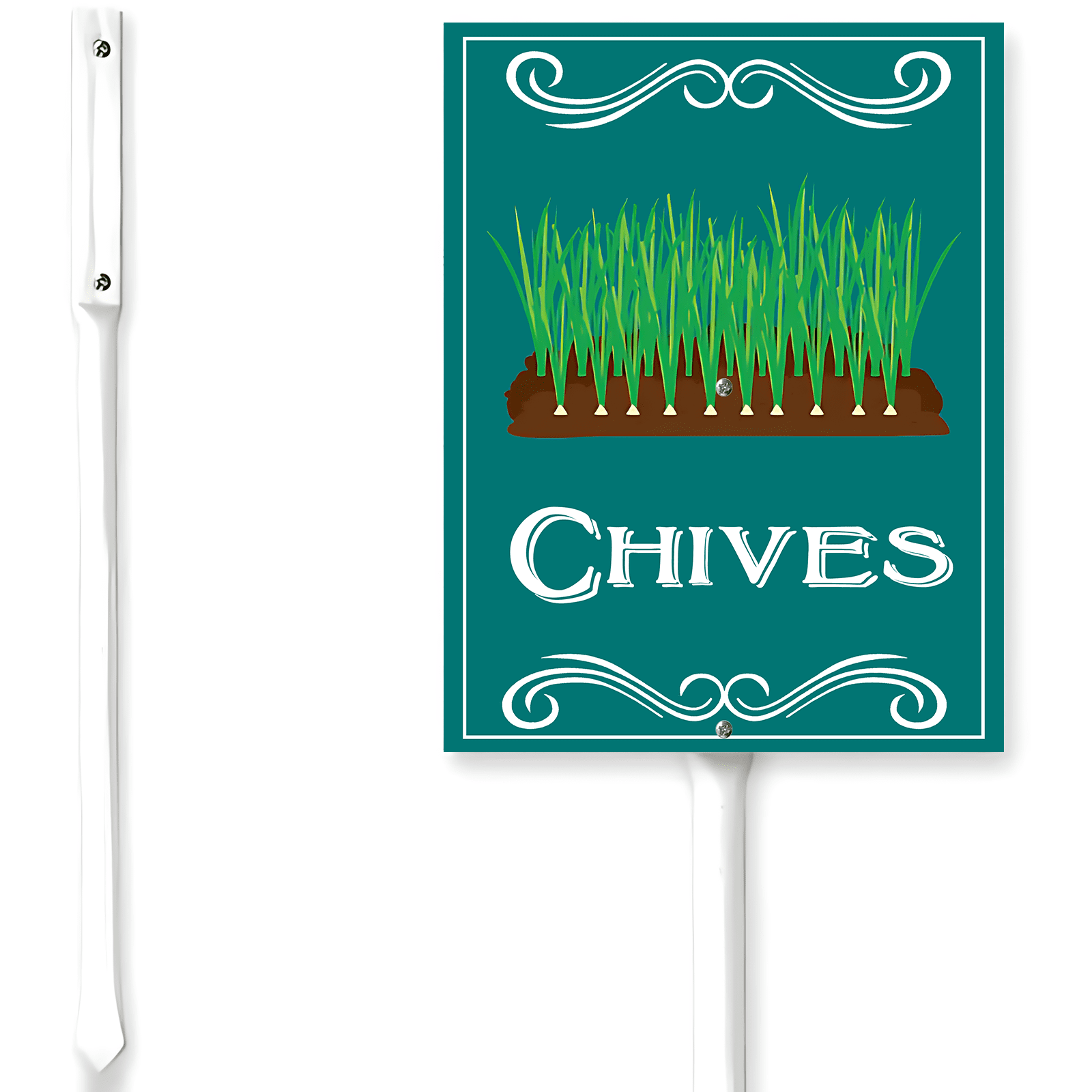 Kurmntregon Garden Vegetable Signs With Stake Chives Garden Sign For ...