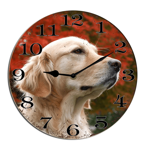 Kurmntregon Golden Retriever Wall Clock Animal Silent Non Ticking ...