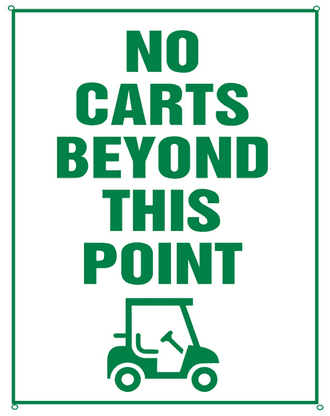 Kurmntregon Golf Sign No Golf Carts Beyond This Point Parking Sign Lawn ...