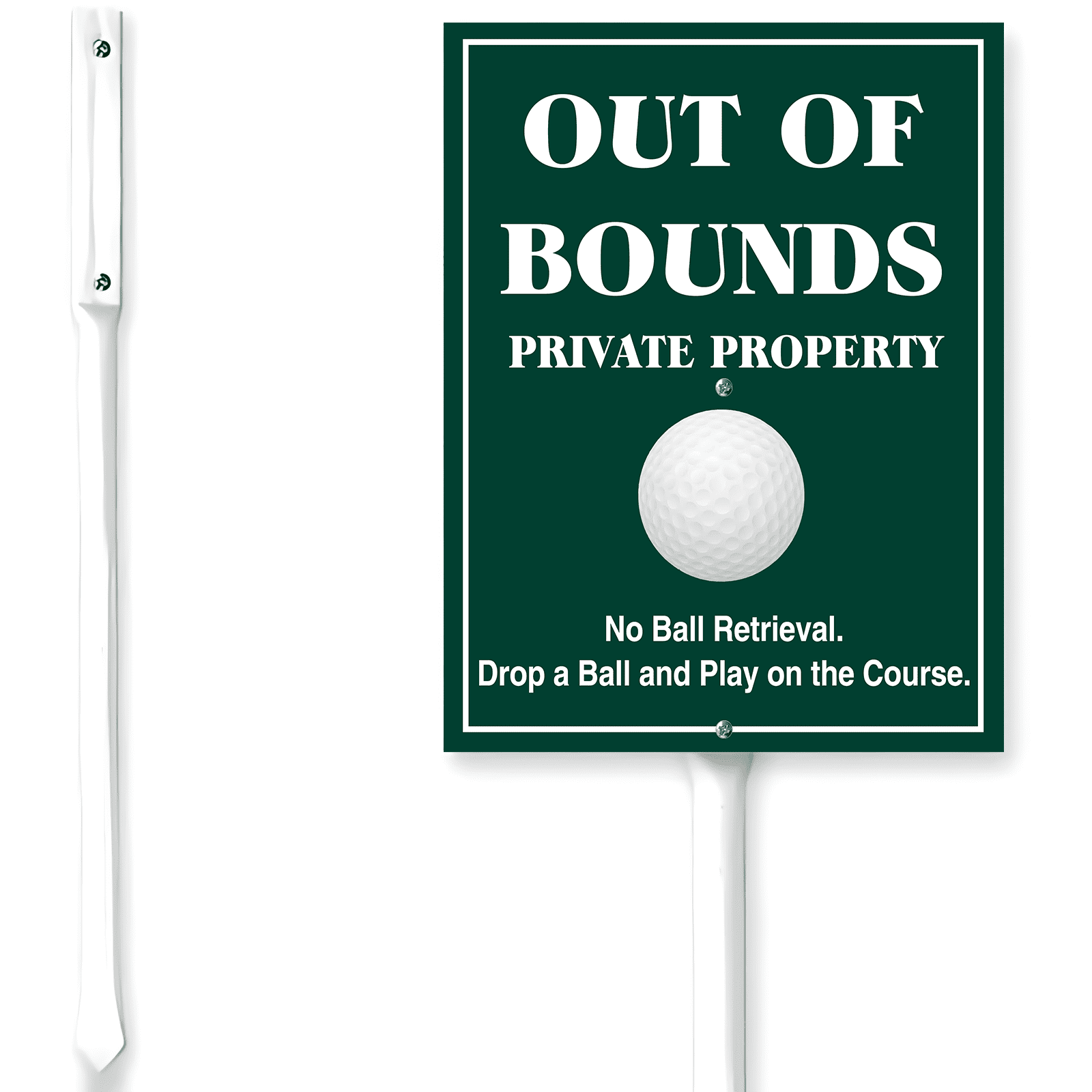 Kurmntregon Golf Sign With Stake Out Of Bounds No Ball Retrieval ...