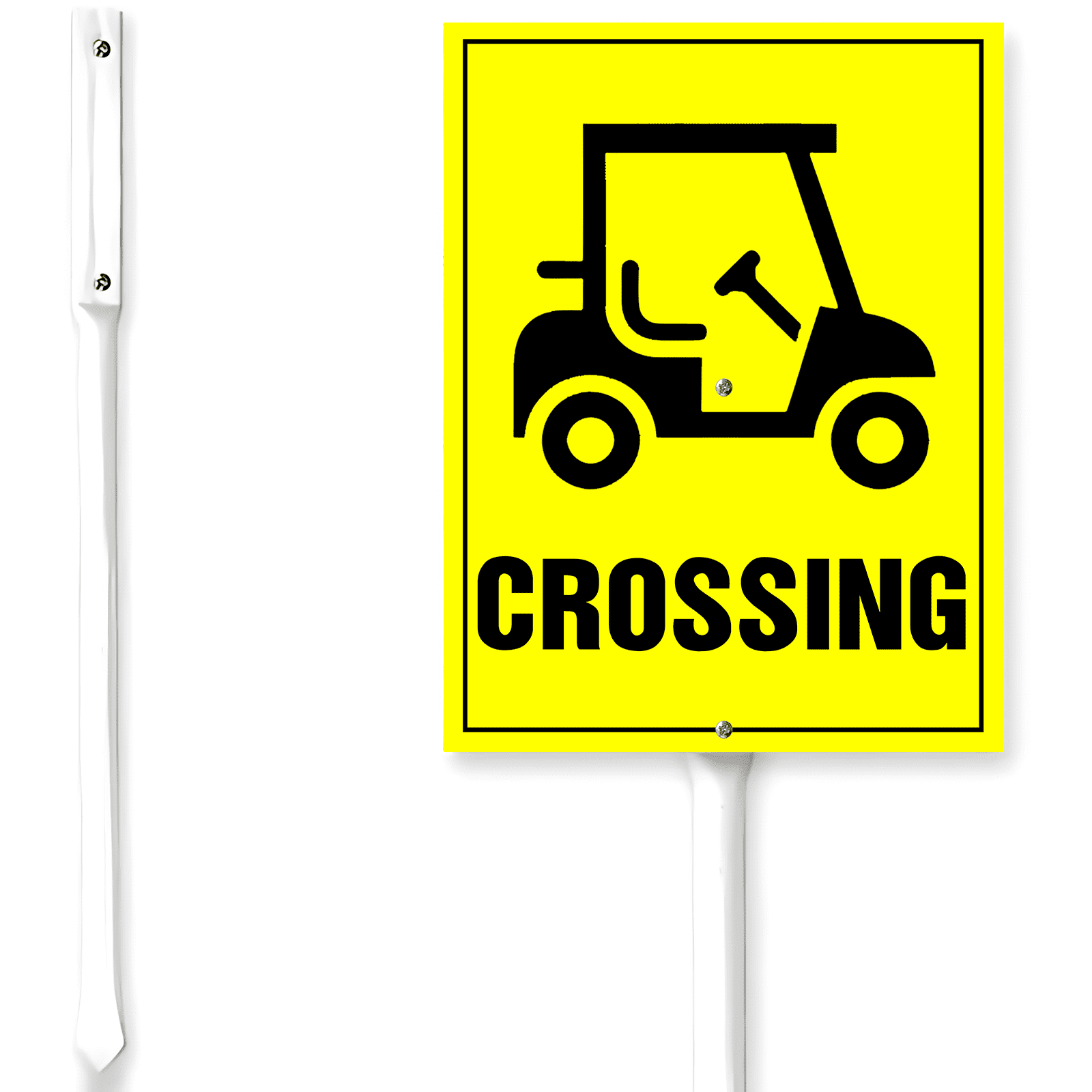 Kurmntregon Golf Sign With Stake Golf Carts Crossing Caution Sign Lawn With Stake 7x8.8inch ...