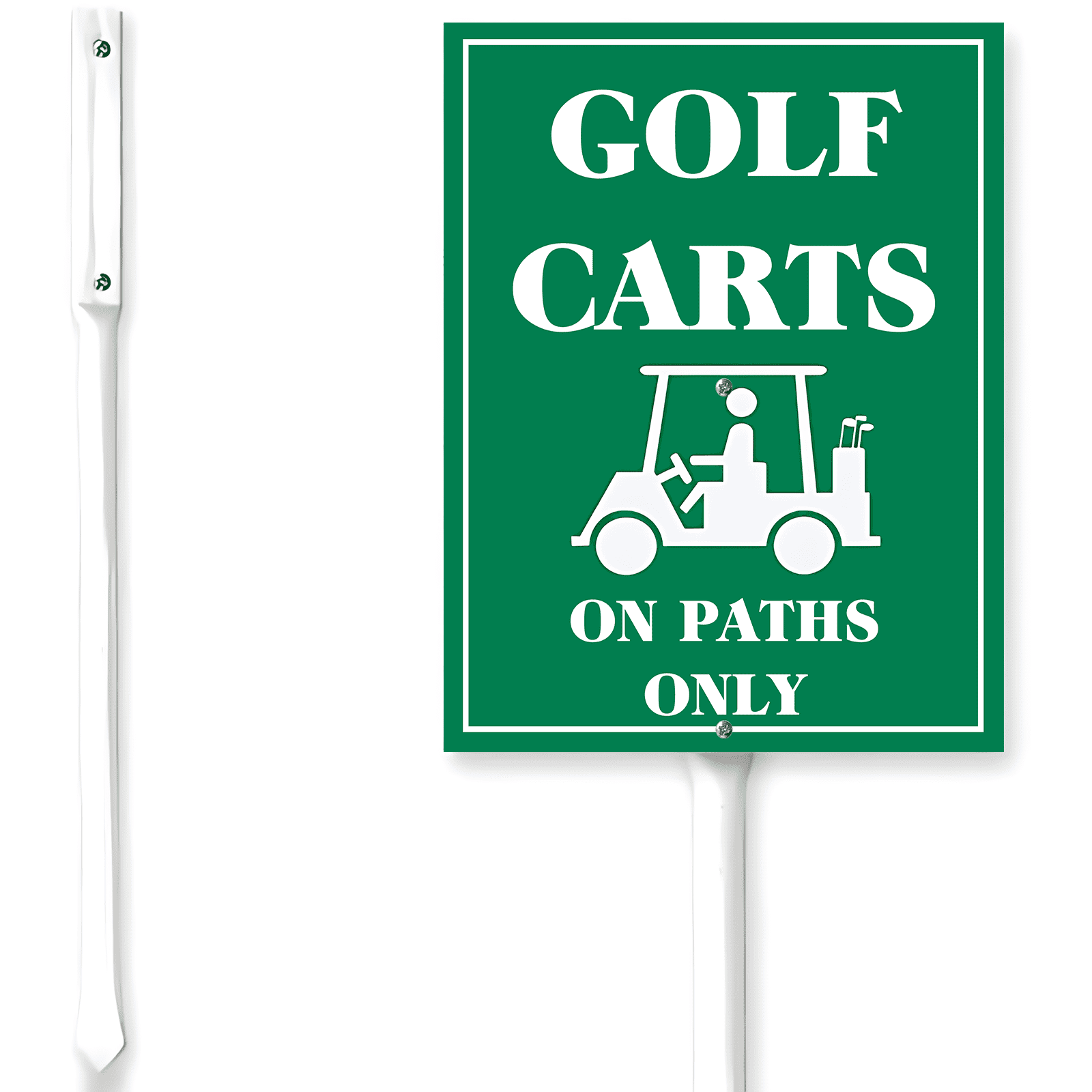 Kurmntregon Golf Sign With Stake Golf Carts On Paths Only Parking Sign ...