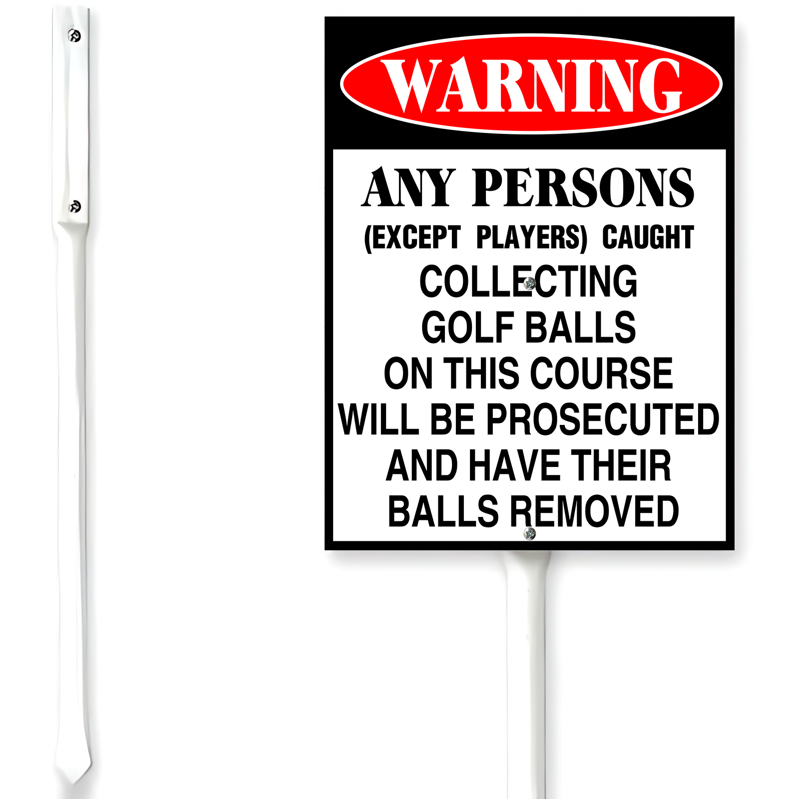 Kurmntregon Golf Sign With Stake Collecting Golf Balls On This Course ...