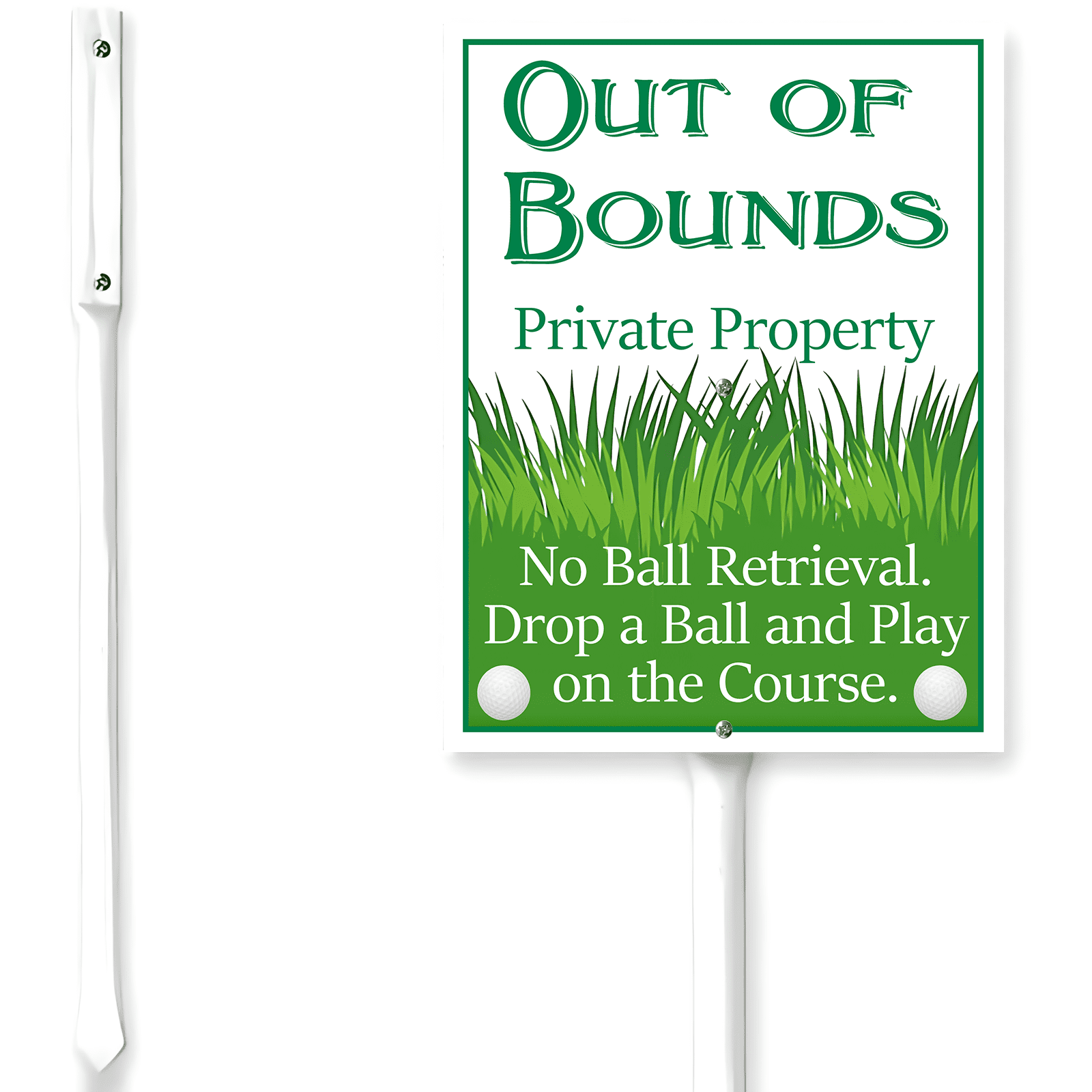 Kurmntregon Golf Sign With Stake Out Of Bounds No Ball Retrieval ...