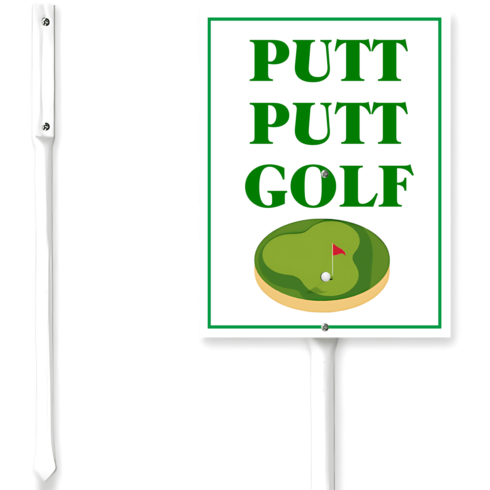 Kurmntregon Golf Sign With Stake Putt Putt Golf Sign Lawn With Stake 6x4.6inch Waterproof Club ...