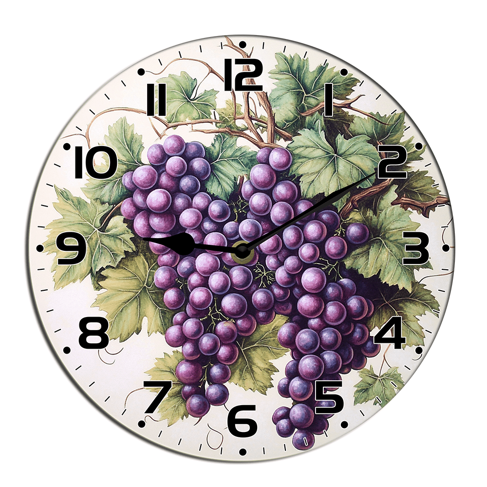 Kurmntregon Grape Wall Clock Cute Summer Fruit Cute Battery Operated ...
