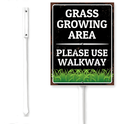 Kurmntregon Grass Growing Area Please Use Walkway Yard Sign With Stake ...