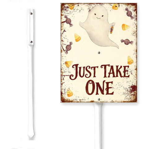 Kurmntregon Halloween Just Take One Candy Yard Sign With Stake Boo ...