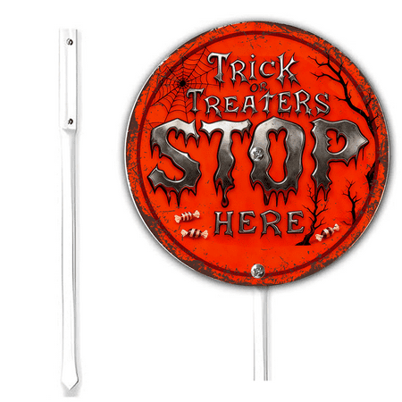 Kurmntregon Halloween Stop Here Yard Sign With Stake Trick Or Treaters ...