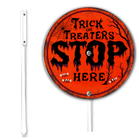 Kurmntregon Halloween Stop Here Yard Sign With Stake Trick Or Treaters ...