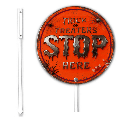 Kurmntregon Halloween Stop Here Yard Sign With Stake Trick Or Treaters ...