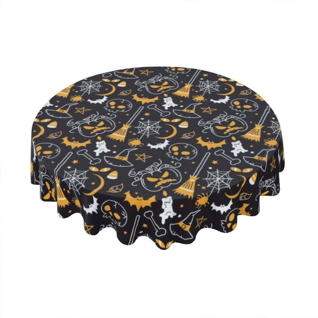 Kurmntregon Halloween Table Cloth Round 60 inch Pumpkin Scary Goth ...