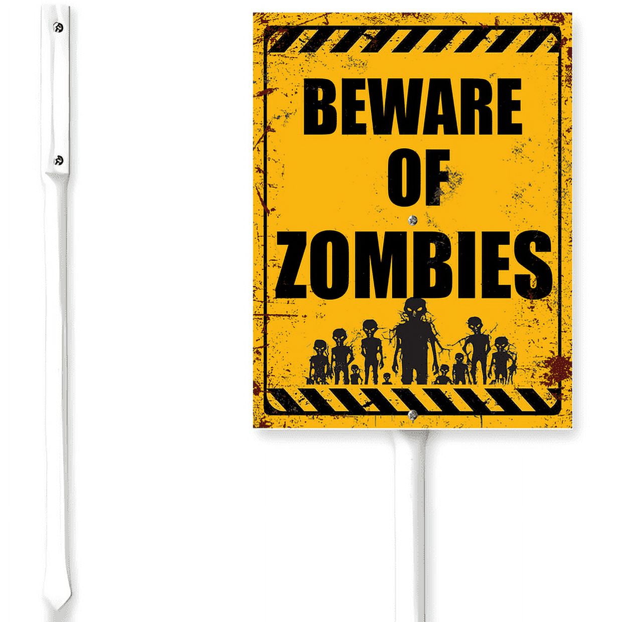 Kurmntregon Halloween Yard Sign Beware Of Zom*Bies Sign 6x4.6inch ...