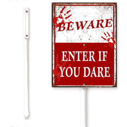 Kurmntregon Halloween Yard Sign With Stake Beware Enter If You Dare ...