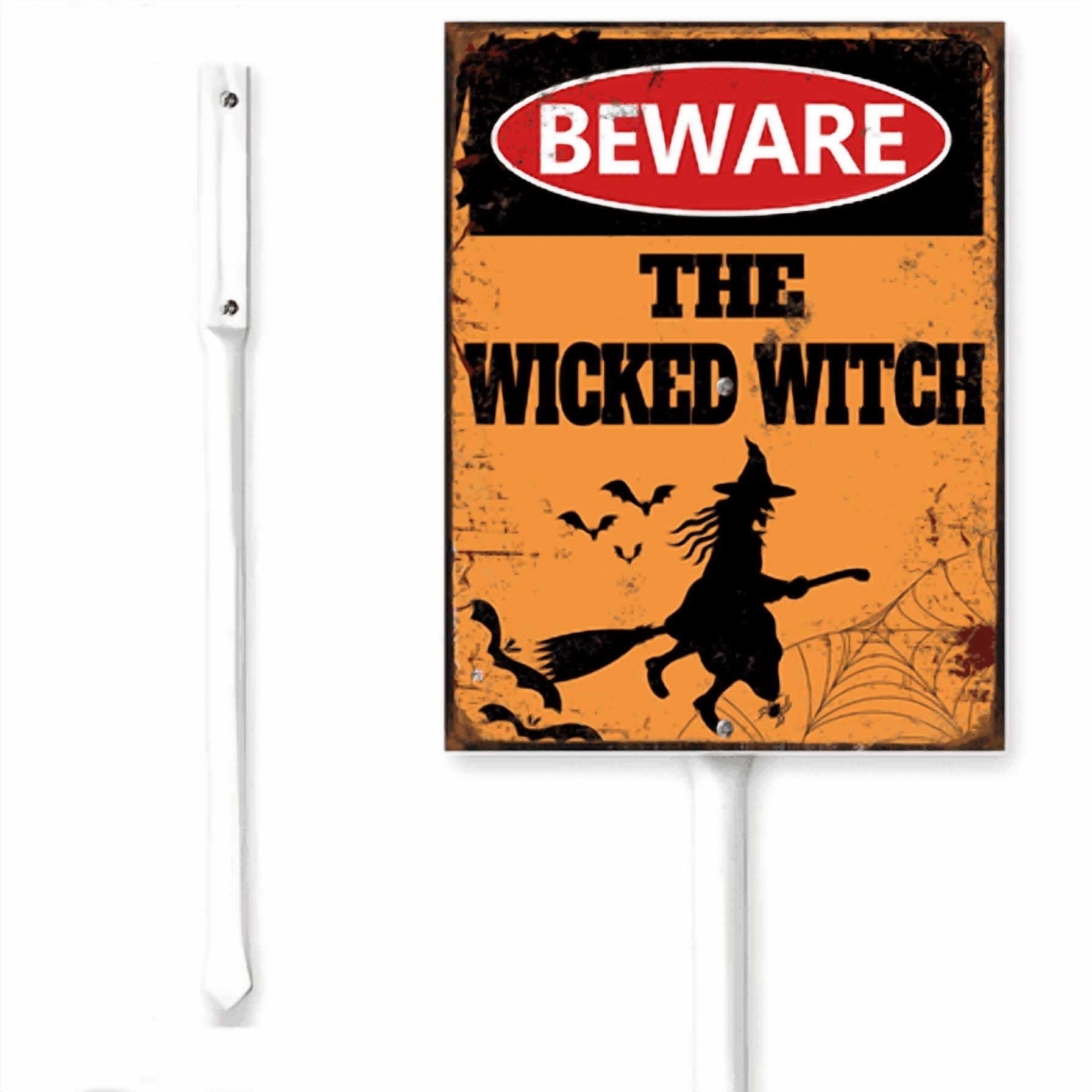 Kurmntregon Halloween Yard Sign With Stake Beware The Wicked Witch ...
