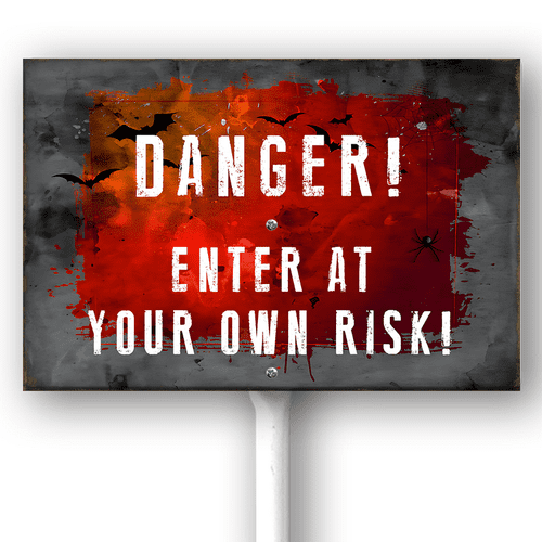 Kurmntregon Halloween Yard Sign With Stake Danger,Enter At Your Own ...