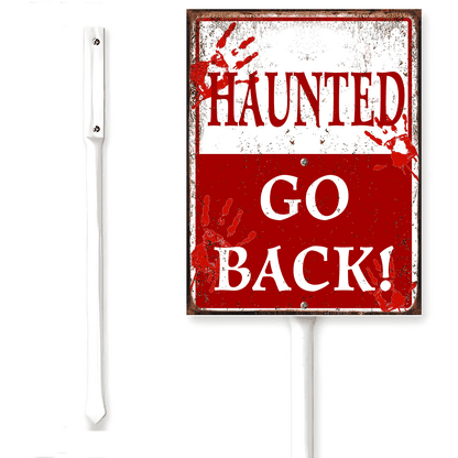 Kurmntregon Halloween Yard Sign With Stake Haunted Go Back! Witches Boo ...