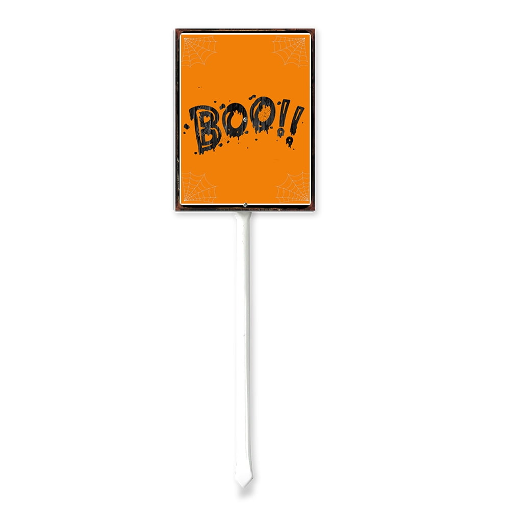 Kurmntregon Halloween Yard Signs With Stakes Boo Aluminum Metal 7x8 ...