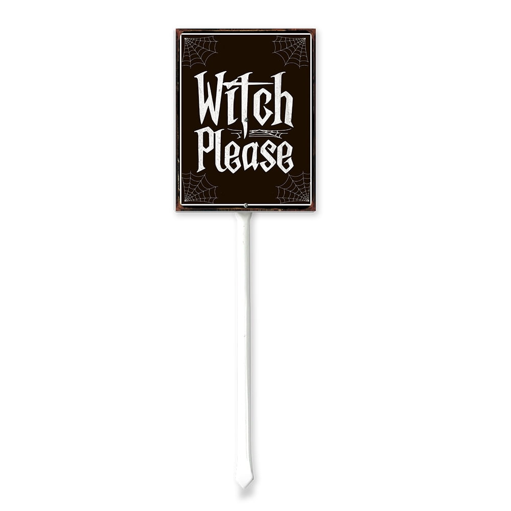 Kurmntregon Halloween Yard Signs With Stakes Witch Please Aluminum ...