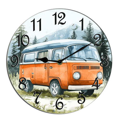 Kurmntregon Happy Camper Wall Clock Camping Travel Adventure Clock ...