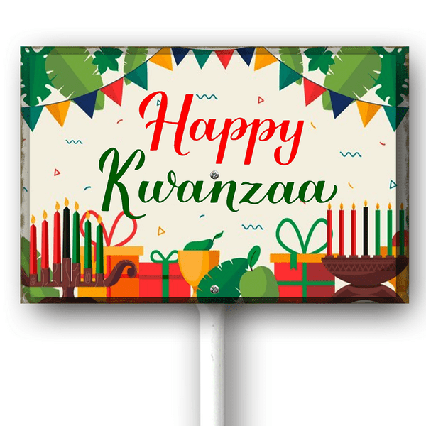 Kurmntregon Happy Kwanzaa Yard Sign With Stake Kwanzaa Candles Garden ...