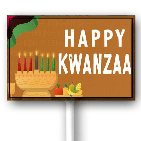 Kurmntregon Happy Kwanzaa Yard Sign With Stake Kwanzaa Candles Garden ...