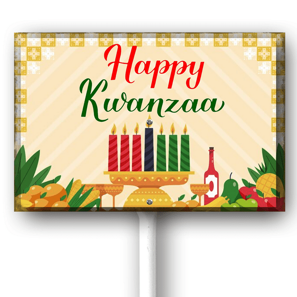 Kurmntregon Happy Kwanzaa Yard Sign With Stake Kwanzaa Candles Garden ...