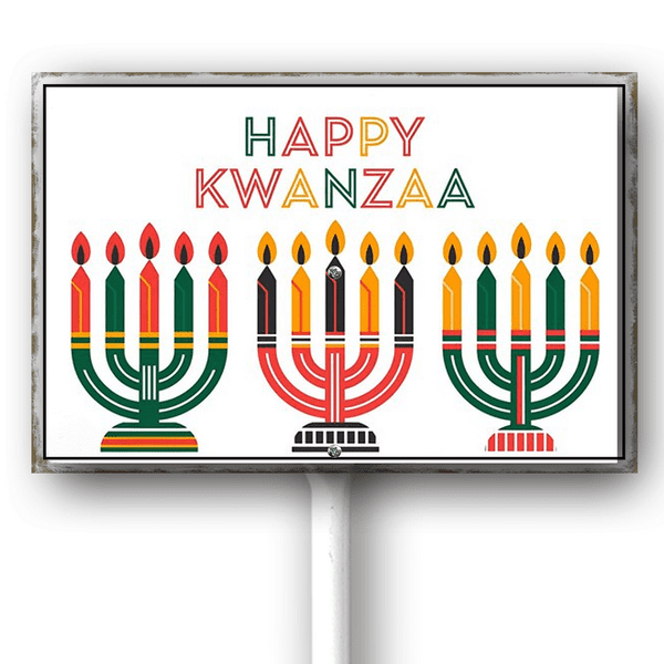 Kurmntregon Happy Kwanzaa Yard Sign With Stake Kwanzaa Candles Garden ...