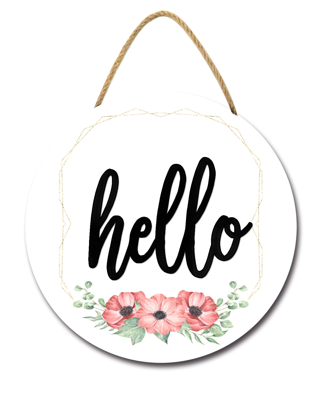 Kurmntregon Hello Sign For Front Door Hello Signs Home Decor Sign Front ...