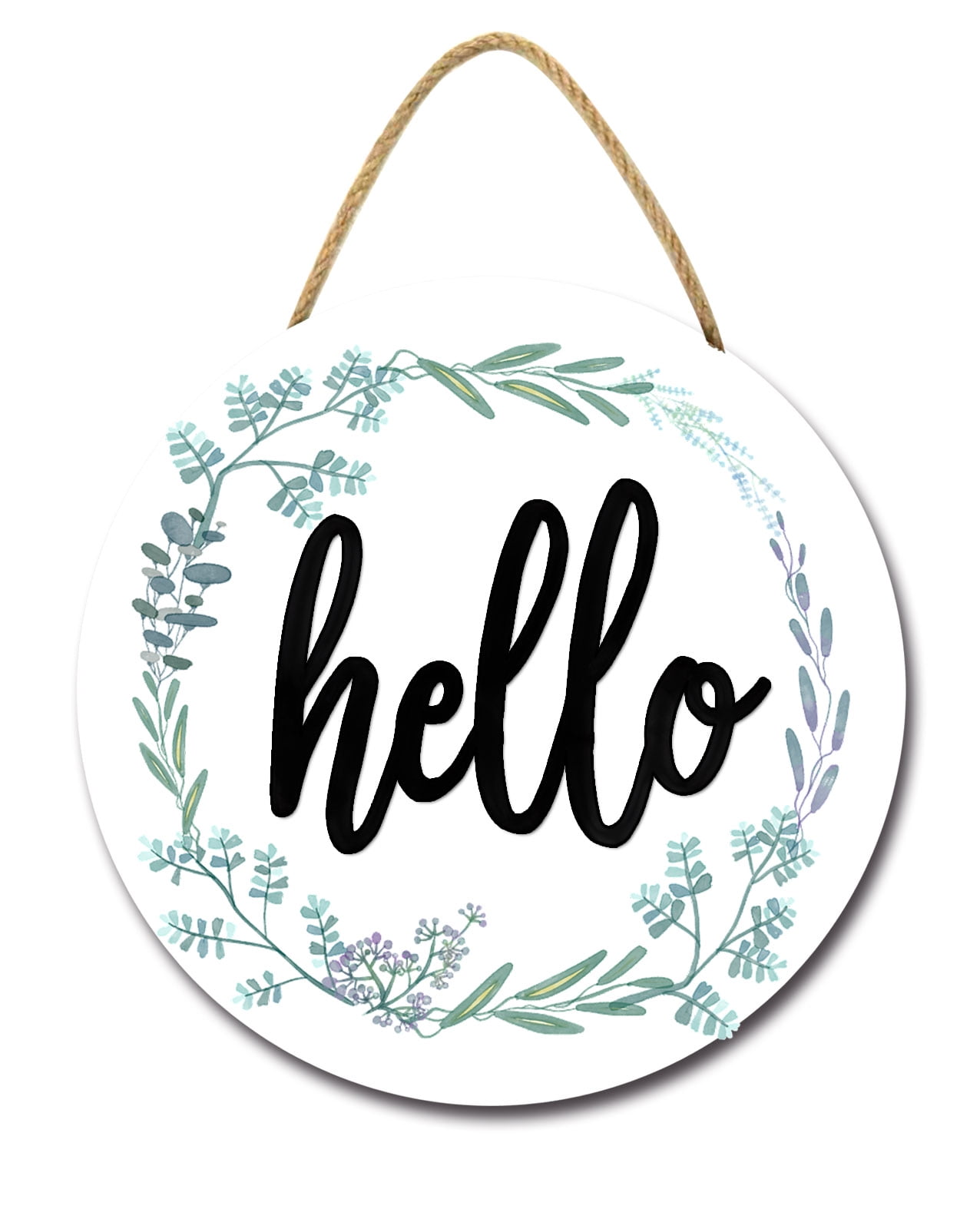 Kurmntregon Hello Sign For Front Door Hello Signs For Home Decor Wood ...