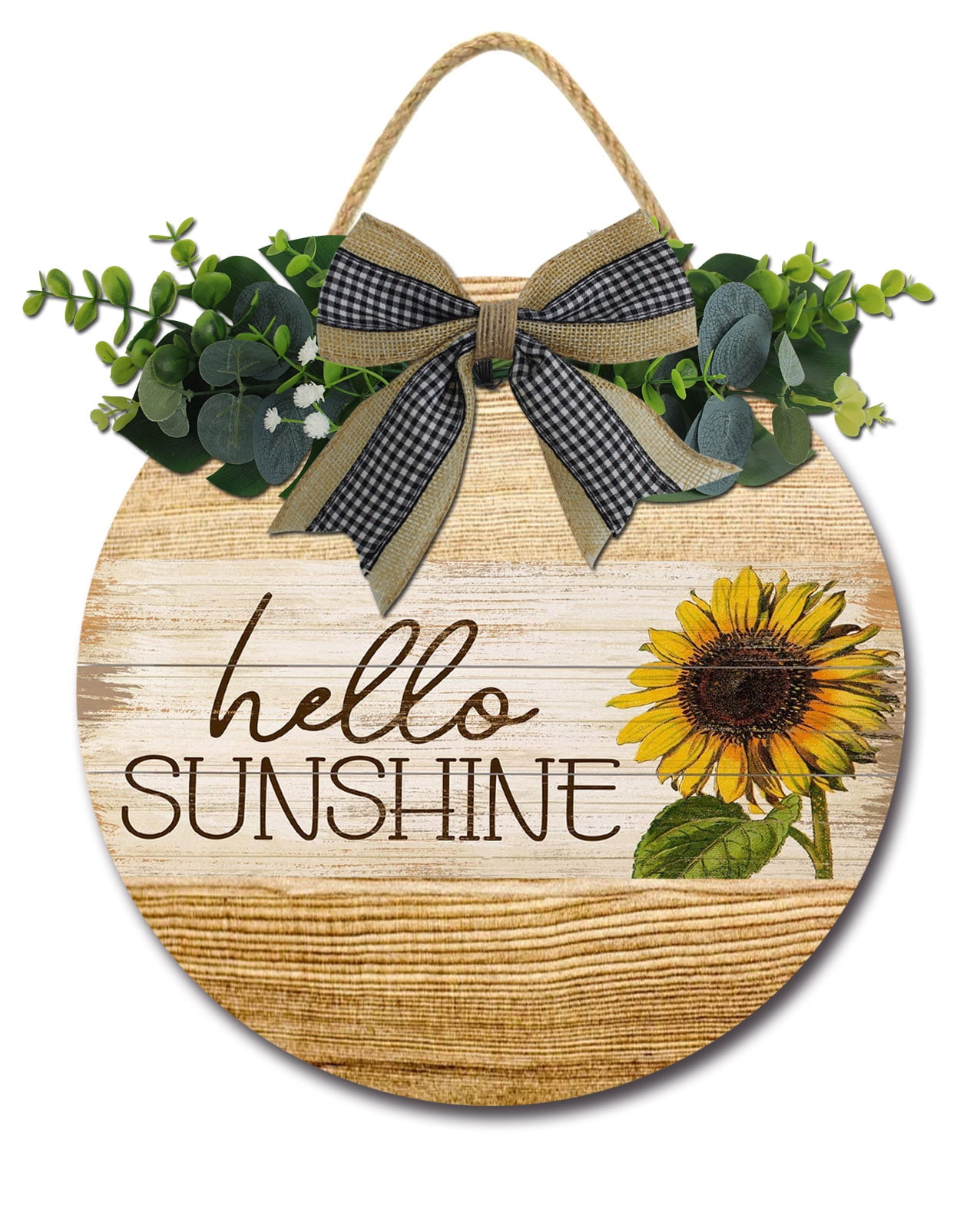 Kurmntregon Hello Summer Banner Hello Sunshine Sign For Front Door ...