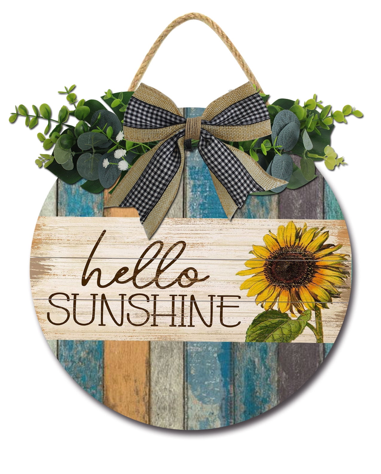 Kurmntregon Hello Sunshine Hello Summer Door Sign Sign For Front Door ...