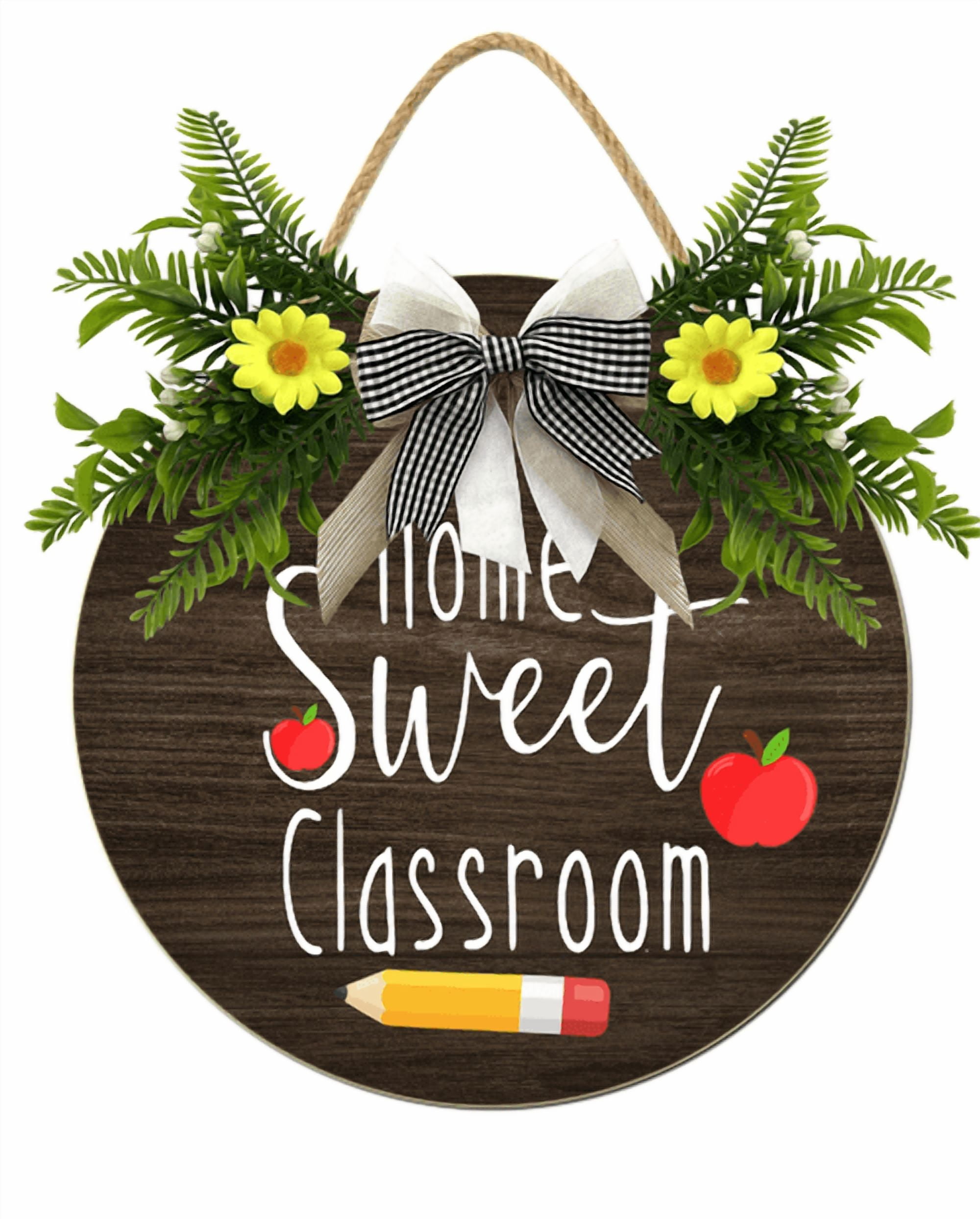 Kurmntregon Home Sweet Classroom Door Sign Hanging Back To School ...