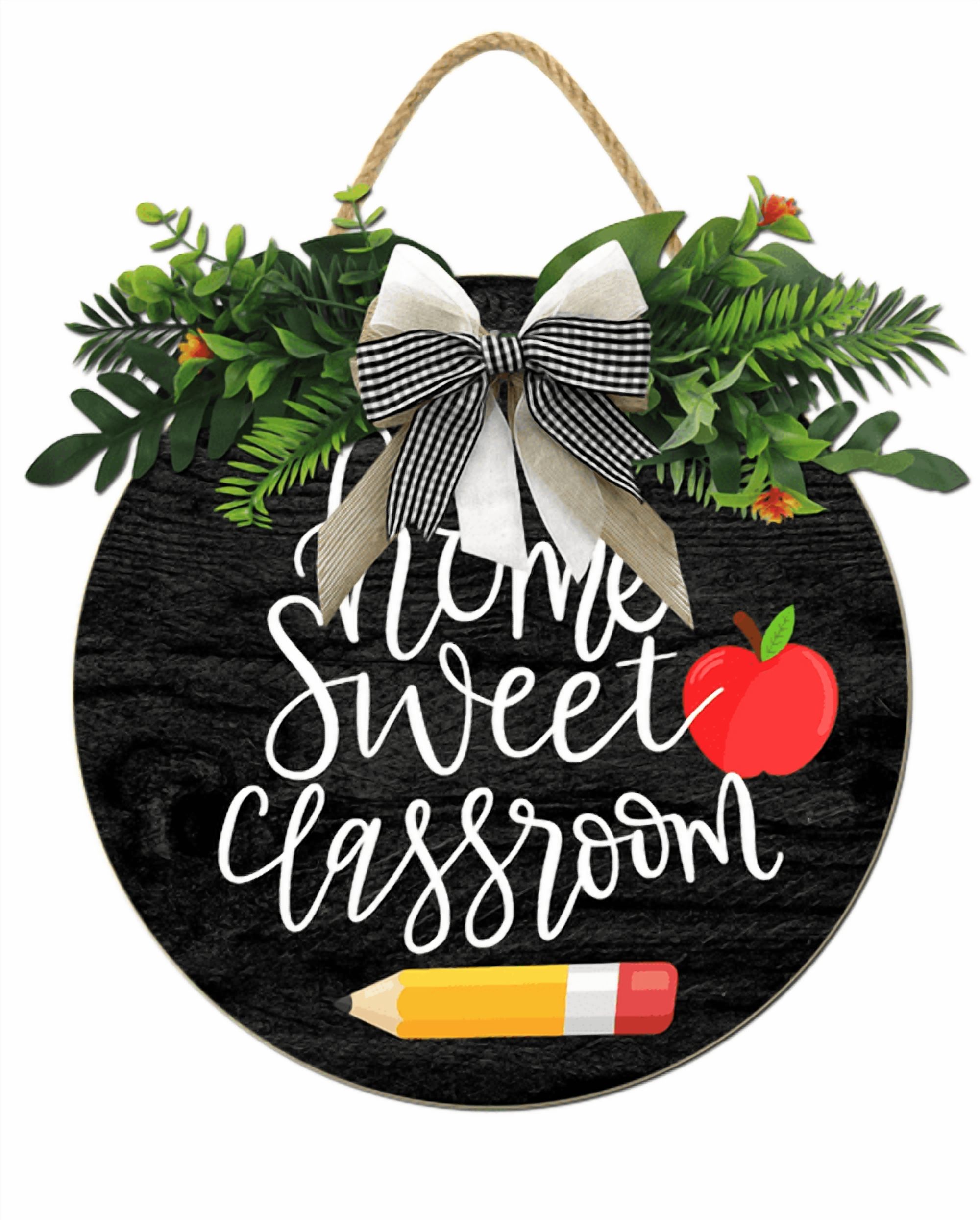 Kurmntregon Home Sweet Classroom Door Sign Hanging Back To School ...