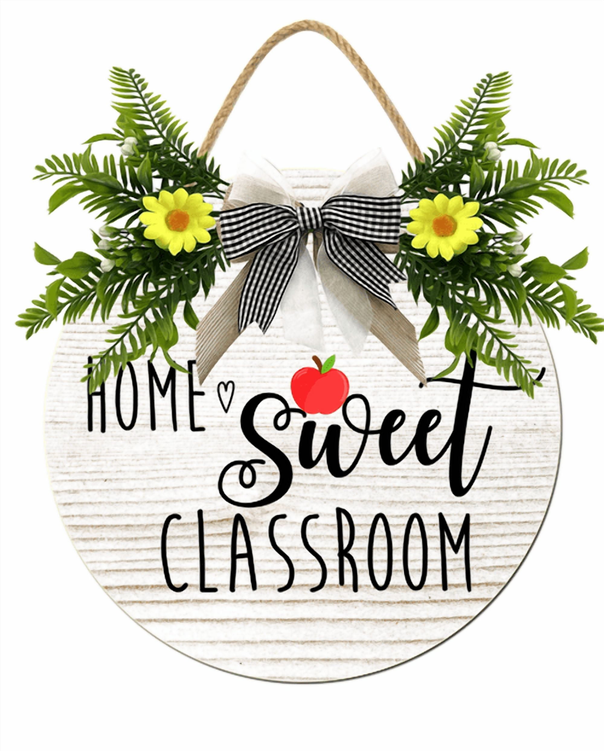 Kurmntregon Home Sweet Classroom Sign For Front Door Back To School ...