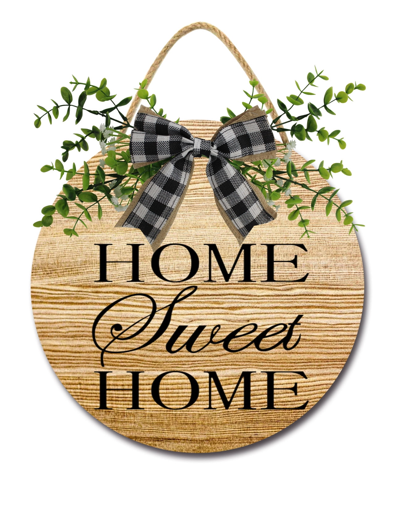 Kurmntregon Home Sweet Sign Model 168 Sign For Front Door,Rustic Wooden ...