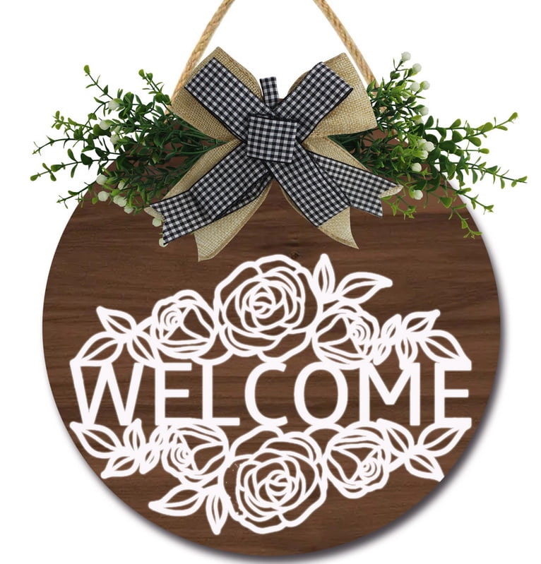 Kurmntregon Home Welcome Sign Style 180 Rustic Sign For Front Door ...
