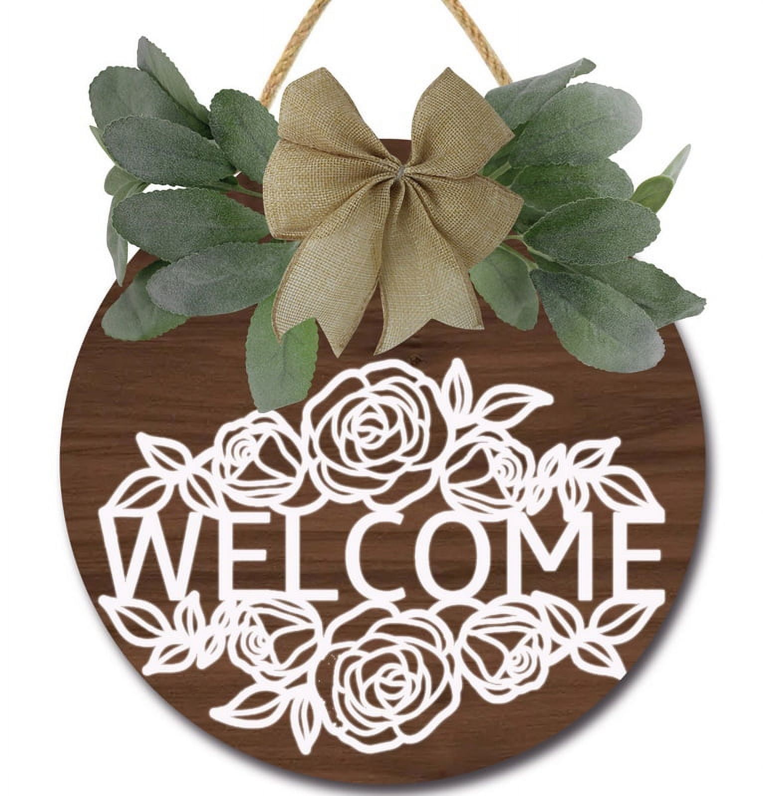 Kurmntregon Home Welcome Sign Style 241 Sign Porch Decor,Round Wood ...