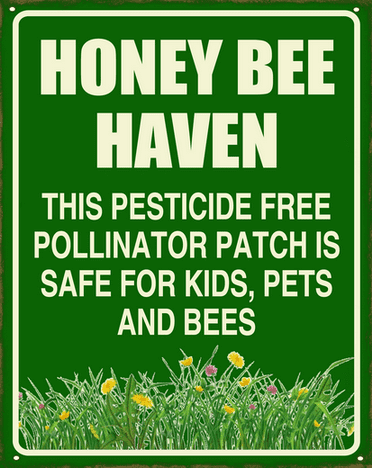 Kurmntregon Honey Bee Haven Aluminium Sign Pollinator Friendly Garden ...
