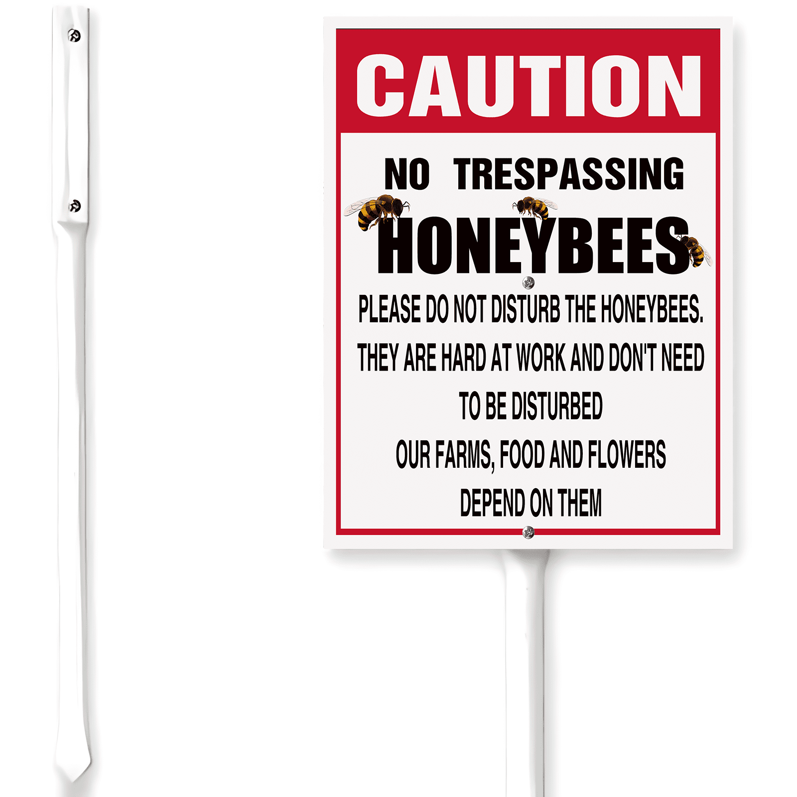 Kurmntregon Honey Bees At Work Sign For Yard With Stake Garden Sign ...