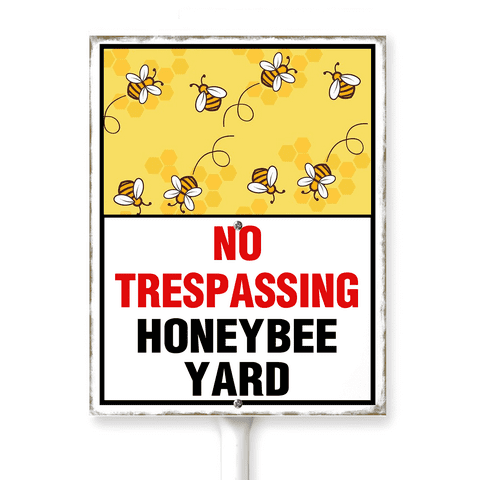 Kurmntregon Honeybee Yard No Trespassing Yard Sign With Stake Save Bees ...