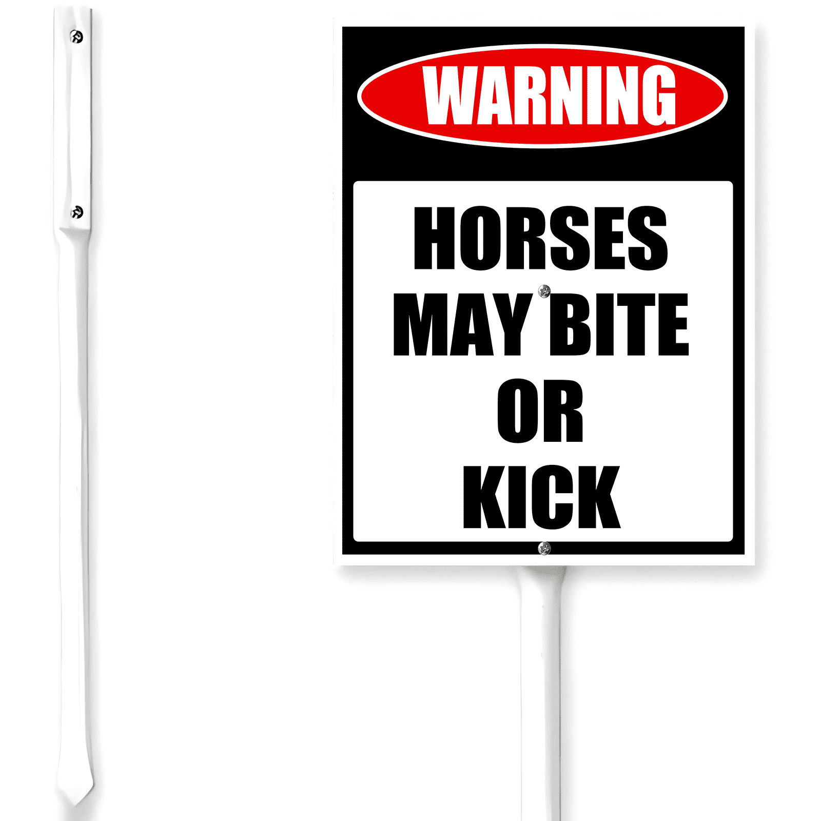 Kurmntregon Horses May Bite Or Kick Sign With Stake Animal Pets Yard ...