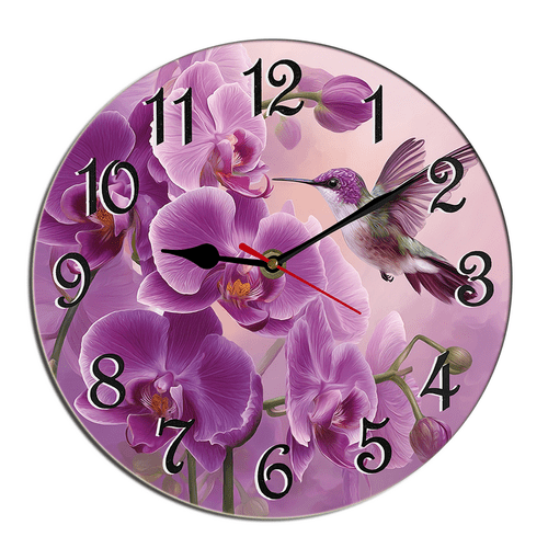Kurmntregon Hummingbird Floral Wall Clock Spring Birds Wooden Xmas New ...