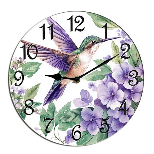 Kurmntregon Hummingbird Wall Clock Spring Floral Clock Decorative ...